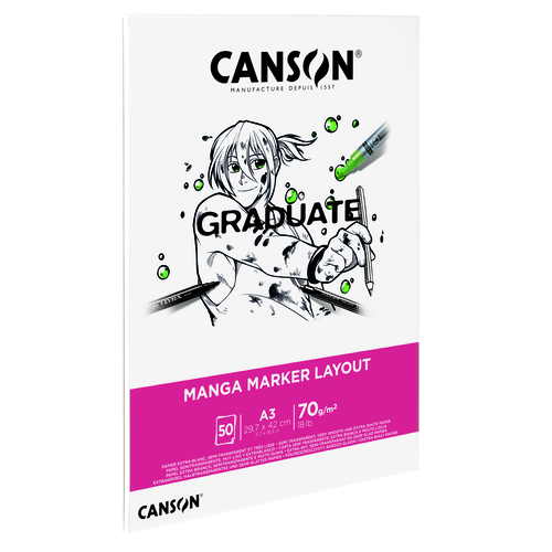BLOCO DESENHO CANSON GRADUATE MANGA MARKER LAYOUT A3 70GR 50 FOLHAS ...